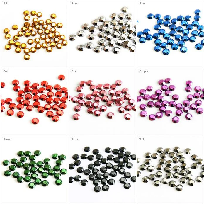 4mm Korean Gold Neon Color Hot Fix Rhinestud ; Iron On Korean Octagon ...