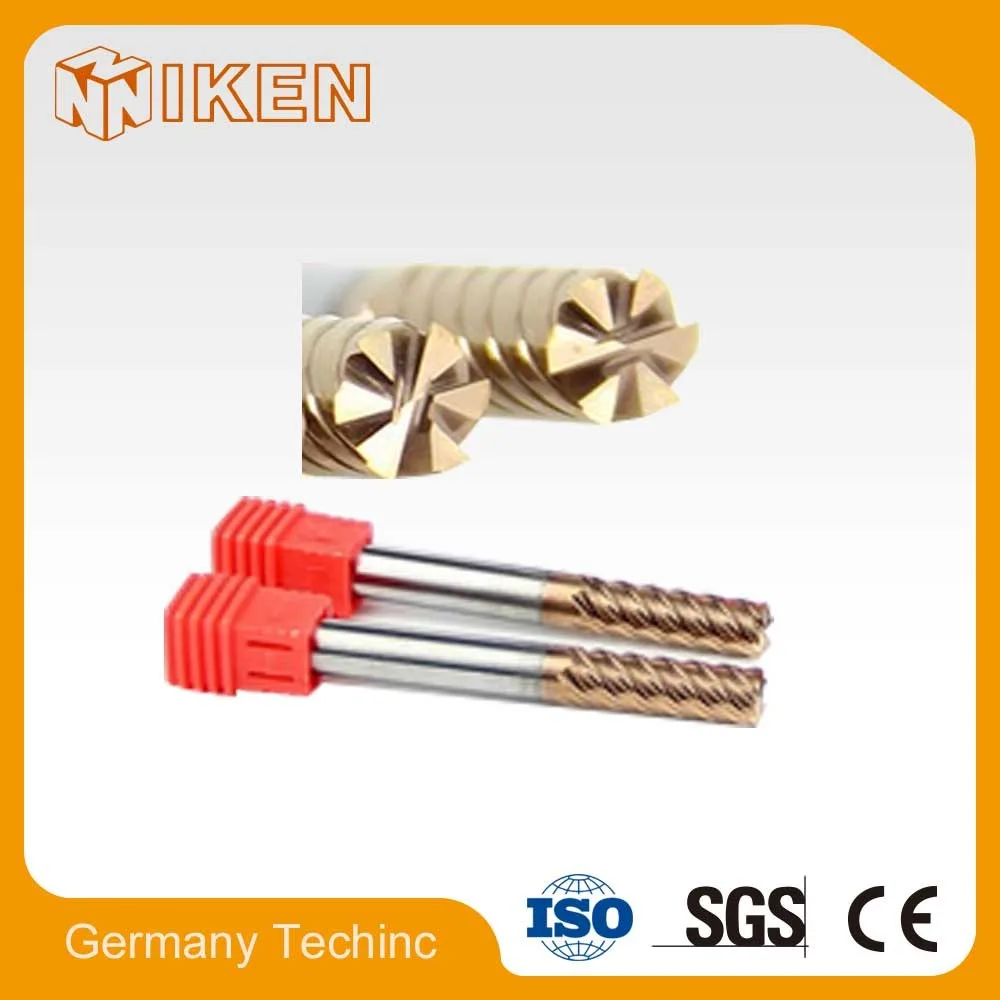 Micro Grain Tungsten Carbide 6 Flutes Thread Spiral Finishing End Mills ...