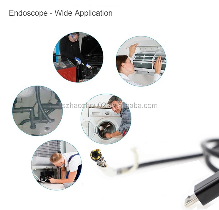 Portable 7.0 Mm Endoscope Module 6 Led Waterproof Av Interface Camera ...