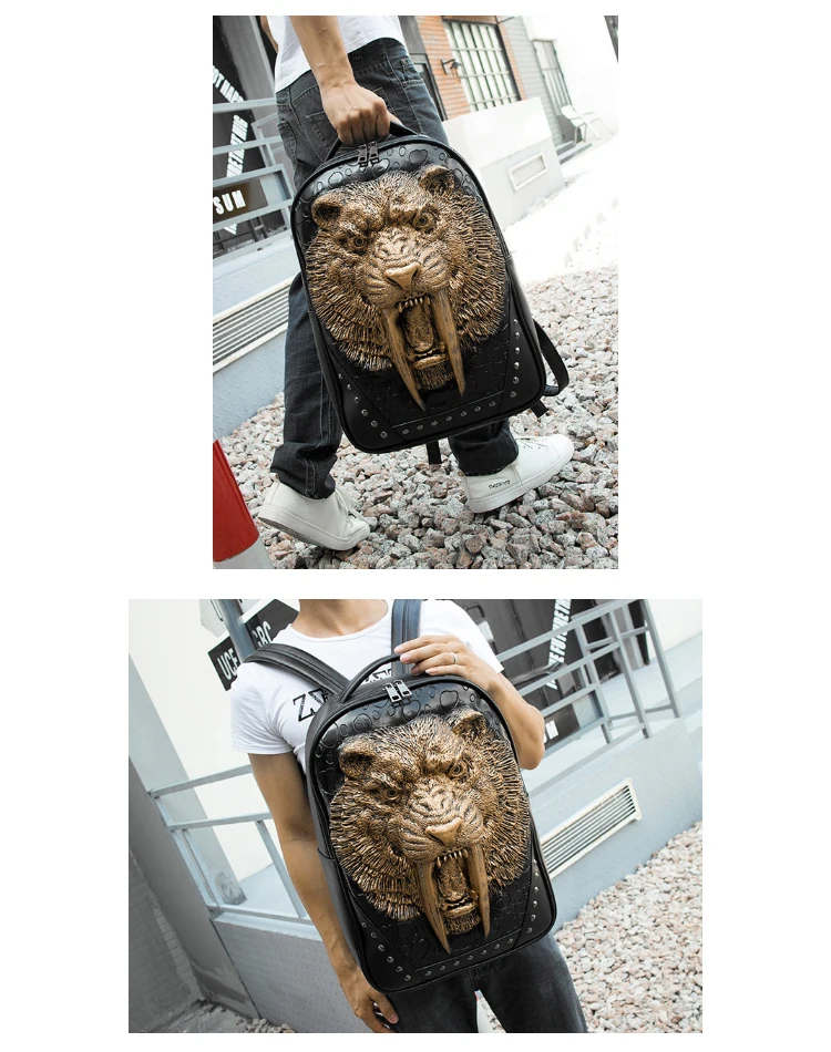 New Large Capacity Computer Outdoor Travel Waterproof Pu Animal Stereo ...