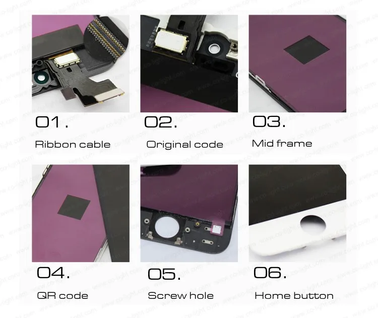 Complete Original Mobile Phone Red Repair Parts For Iphone 5 5g Lcd 10% ...