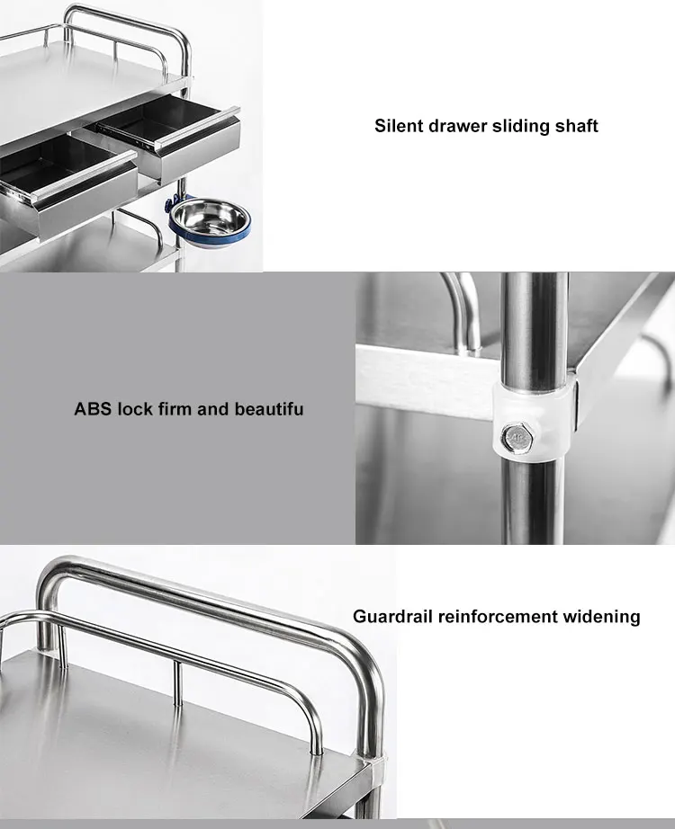 Stainless Steel Hospital Trolley - Instrument & Dressing