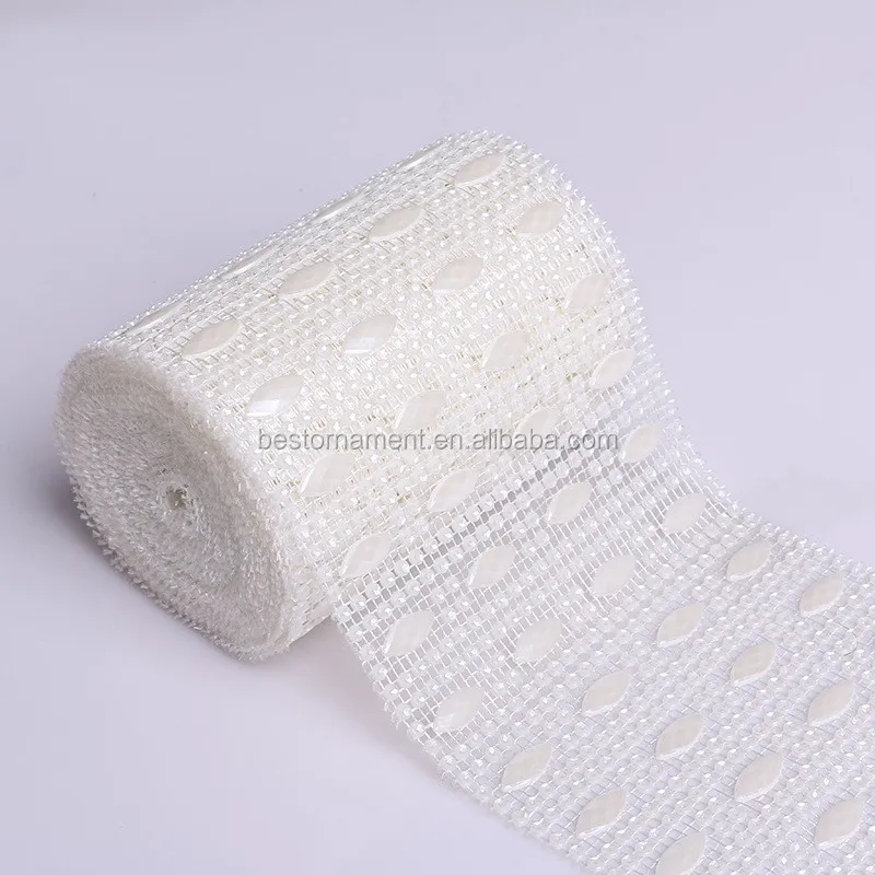 Pearl Mesh Wrap Roll Shiny Pearls Sparkle Bling Ribbon - Buy Diamond ...