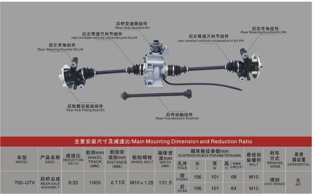 Hisun 700cc Utv Front Rear Differential Assy - Buy Hisun,Differential ...