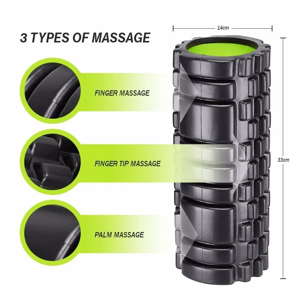 High Density Customized Eva Yoga Pilates Hollow Massage Foam Roller For Deep Tissue Muscle