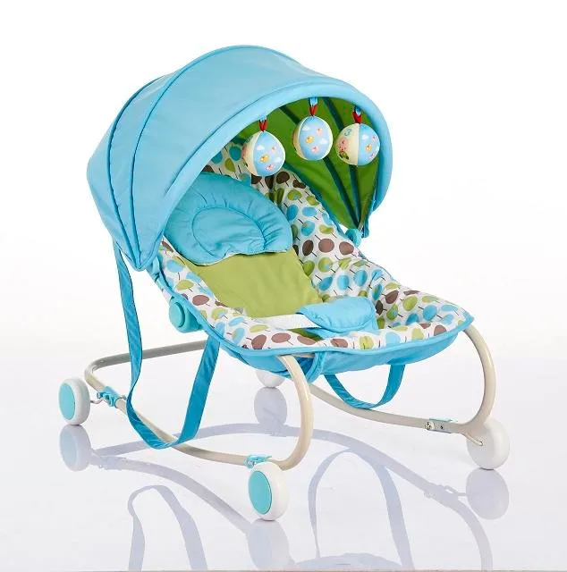 2-in-1 Baby Rocker & Sitter With Wheels& Canopy And Toys Baby Rocker ...