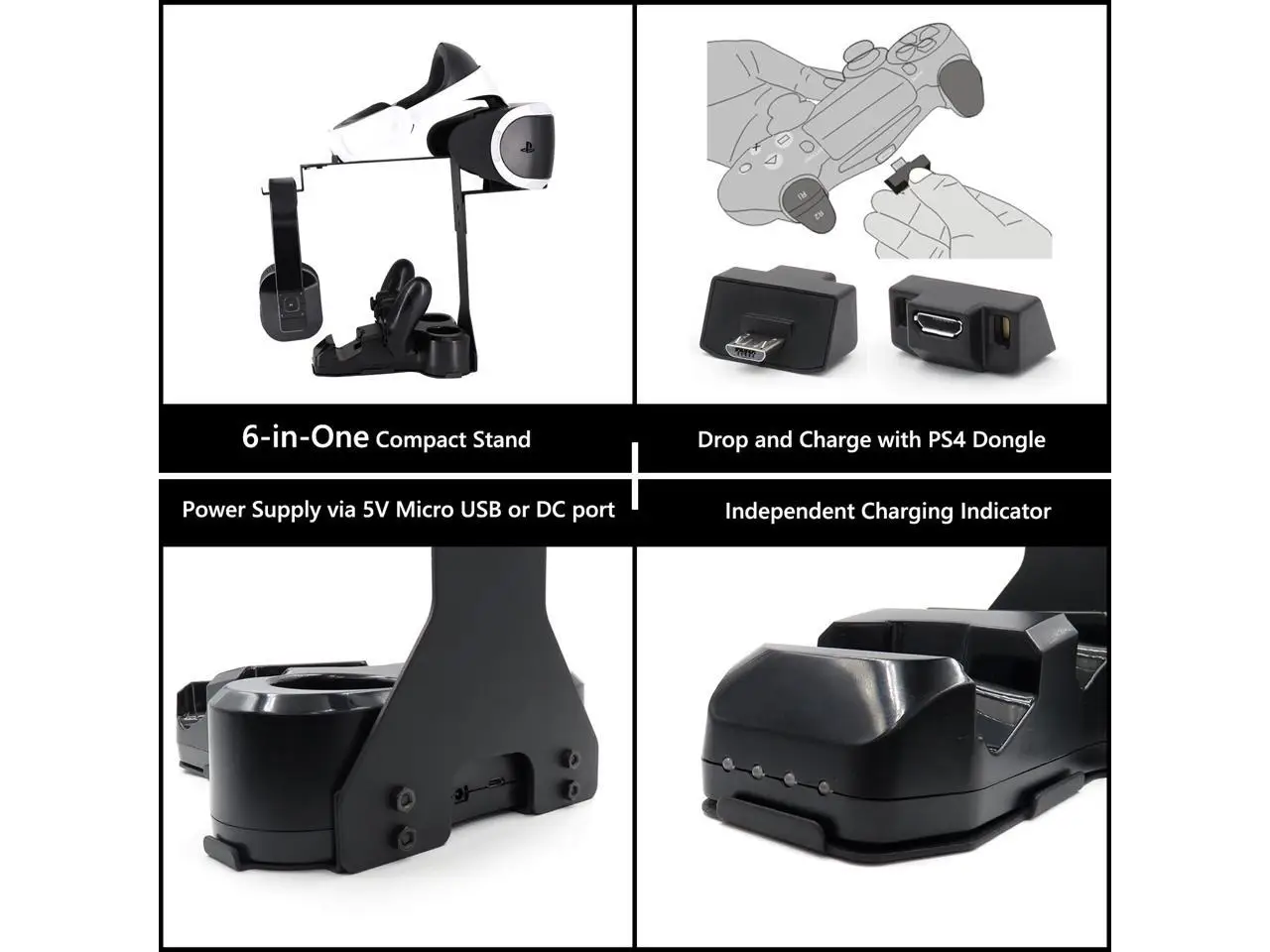 Ps4 Vr Headset Stand And Controller Charge Station - Buy Ps4 Vr Headset ...