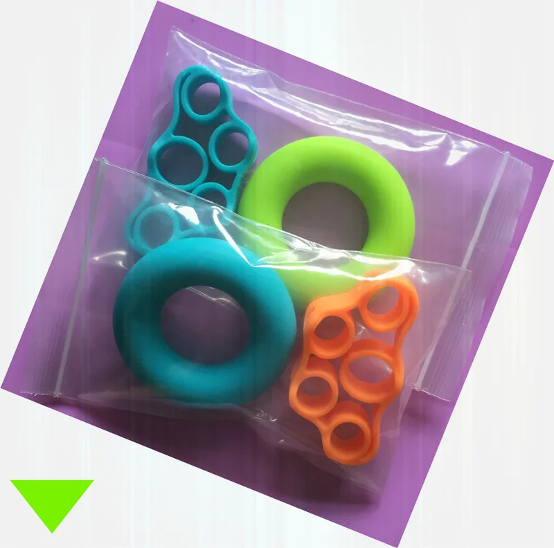 Exercise Rubber Hand Grip Strengthener Finger Trainer Resistance Bands ...