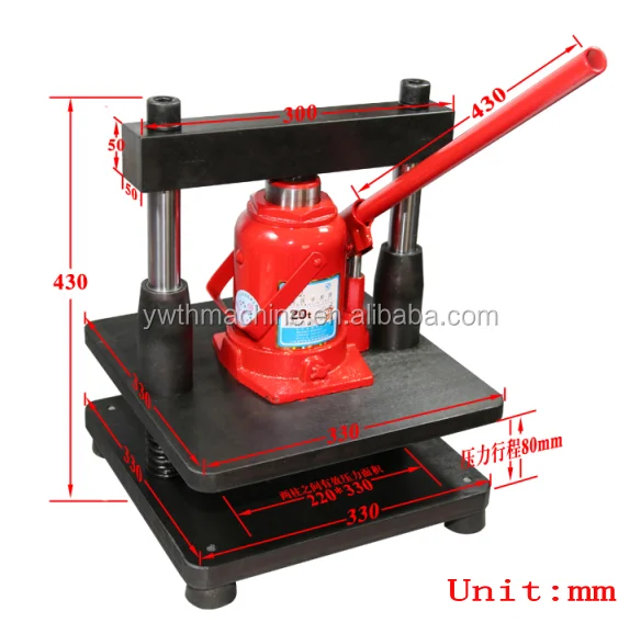 20 Ton Hydraulic Manual Leather Cutting Press 320*220mm