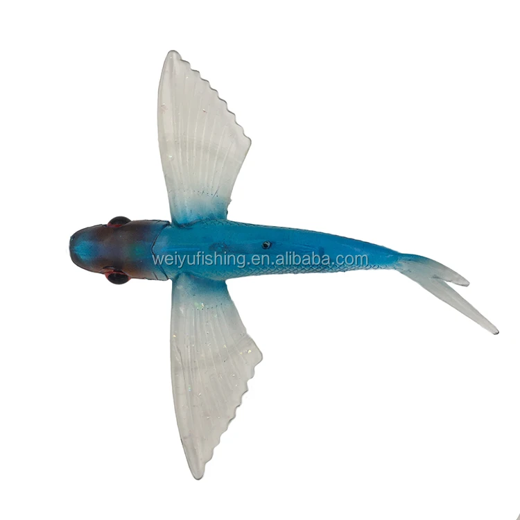 21cm Saltwater Flying Fish Bait - Rigged Soft Plastic Lures