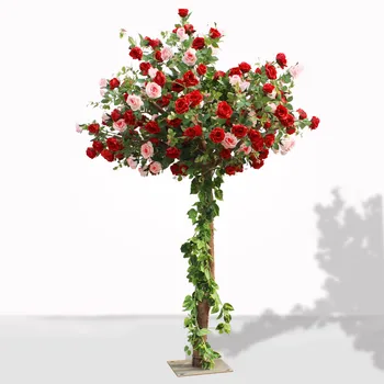 Wholesale Artificial Red Rose Flower Tree Plant For Indoor Decoration ...