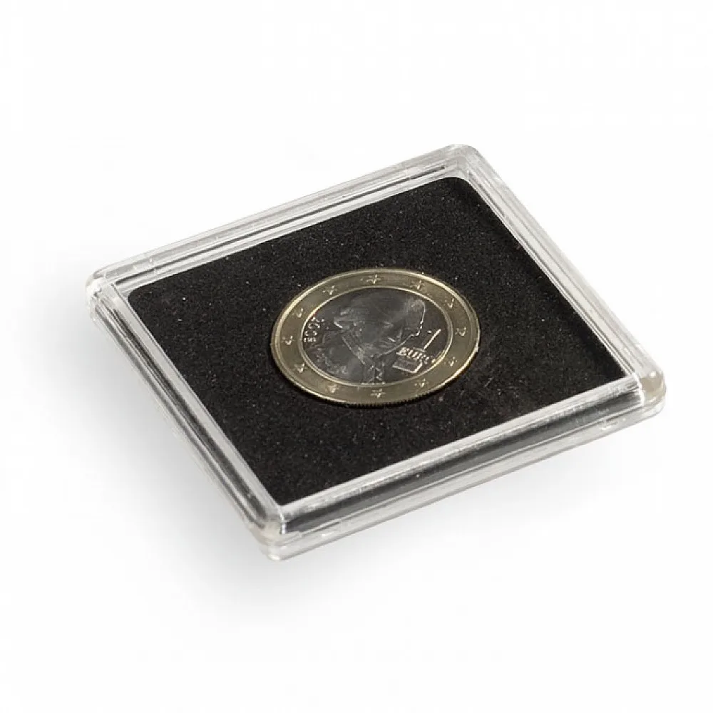 Custom Size Square Coin Capsules With Black Insert Plastic Coin Slab ...