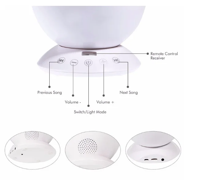 Hot Remote Control Ocean Wave Projector 12 Led &7 Colors Night Light ...