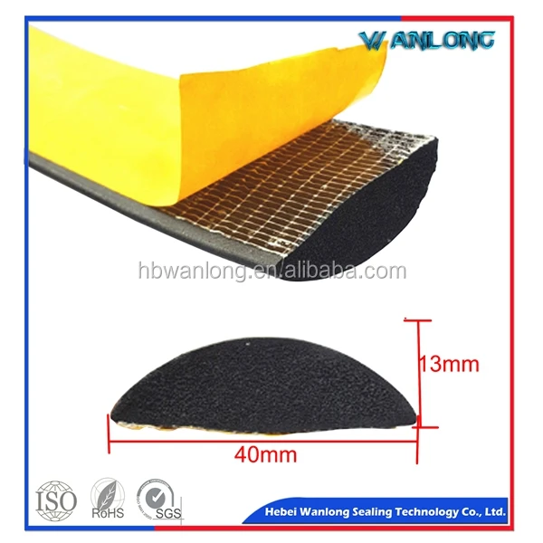 D-Shaped Epdm Sponge Rubber Seals with 3M Tape| Alibaba.com