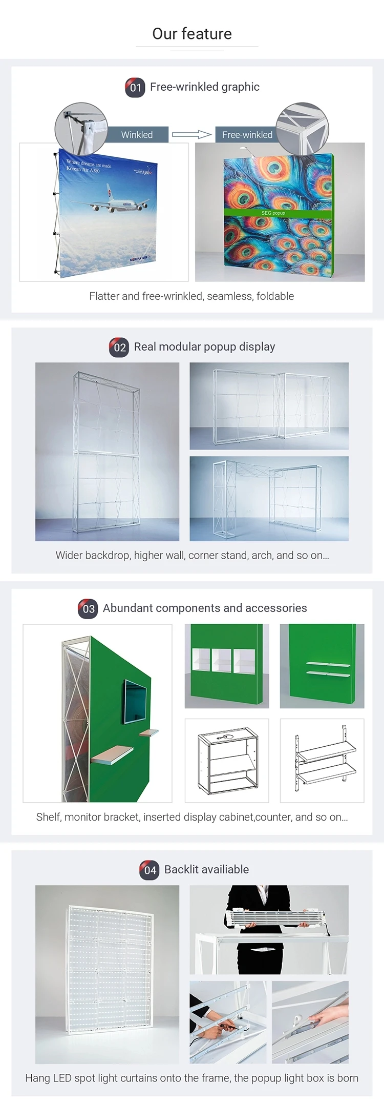 Easy Folding Stand Backdrop Curved Trade Show Booth Display - Buy ...