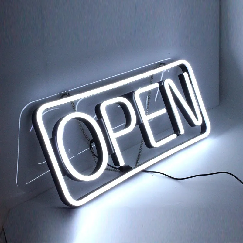 Ultra Bright White Designer Color LED Neon Open Sign Light For ...