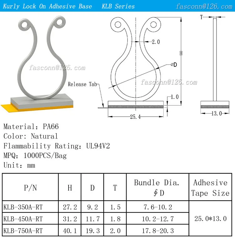 Push Mount Lock Loop Cable Clamp - Efficient Cable Management