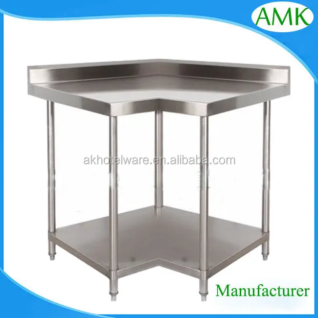 Stainless Steel Industry Kitchen Corner Work Table/bar Island Centre ...