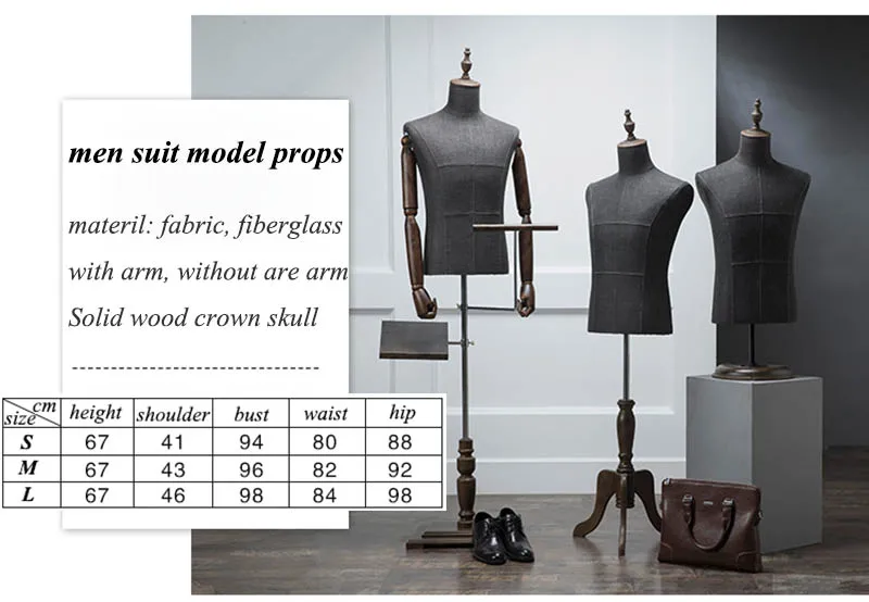 Male Mannequin Half Body - High-End Fashion Display Props