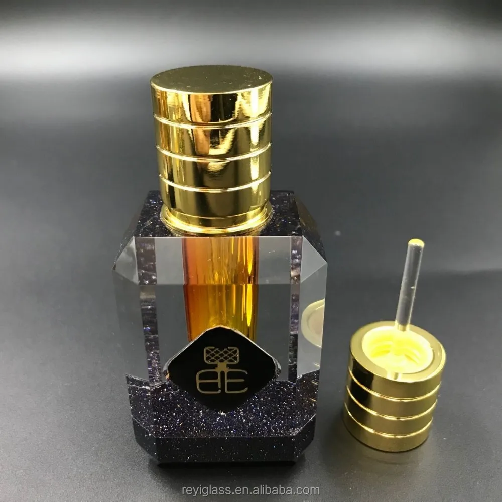 New Design Fancy Attar Bottle With Crystal Base Glass Bottle For Oud ...