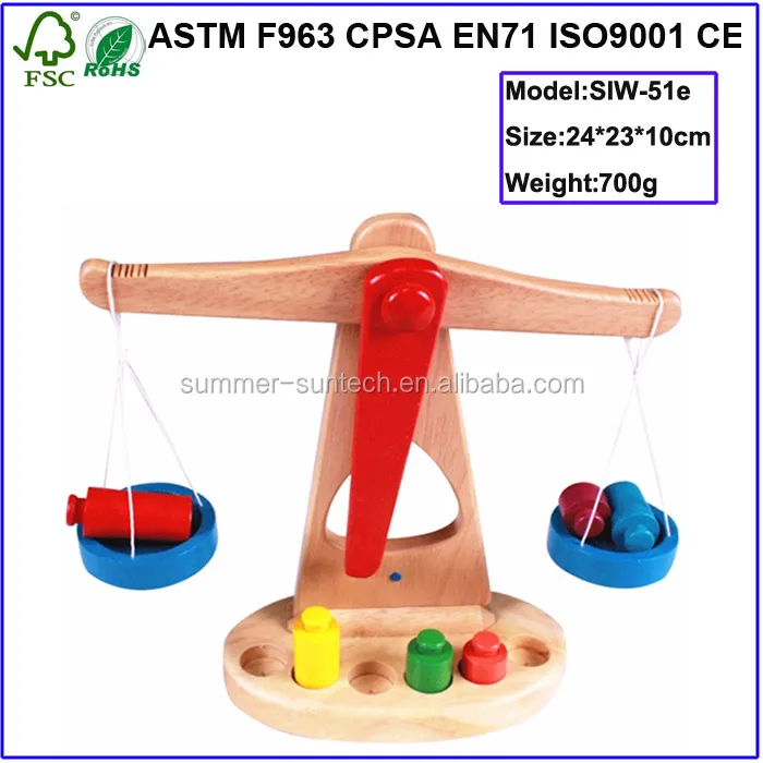 Kids Weight Concept Learning Balance Scale Wooden Baby Educational Toys ...