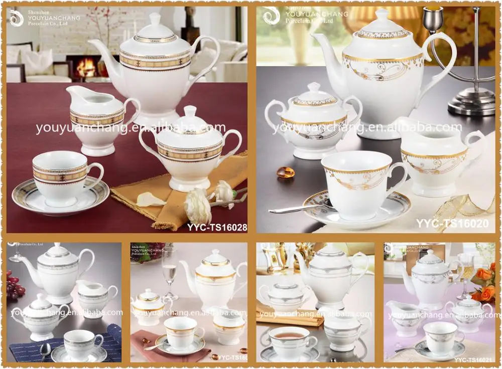 Super White Porcelain Tea & Coffee Set With Customized Design And ...