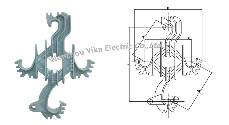 Wenzhou Yika HDPE Modified Polyethylene Cable Spacers 15KV