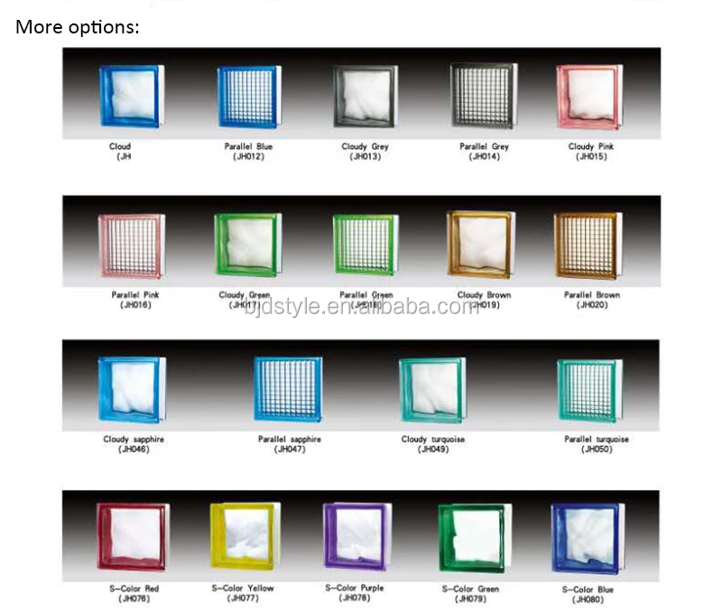 Colored Tinted Crystal Glass Block Wall Building Decorative Glass Brick