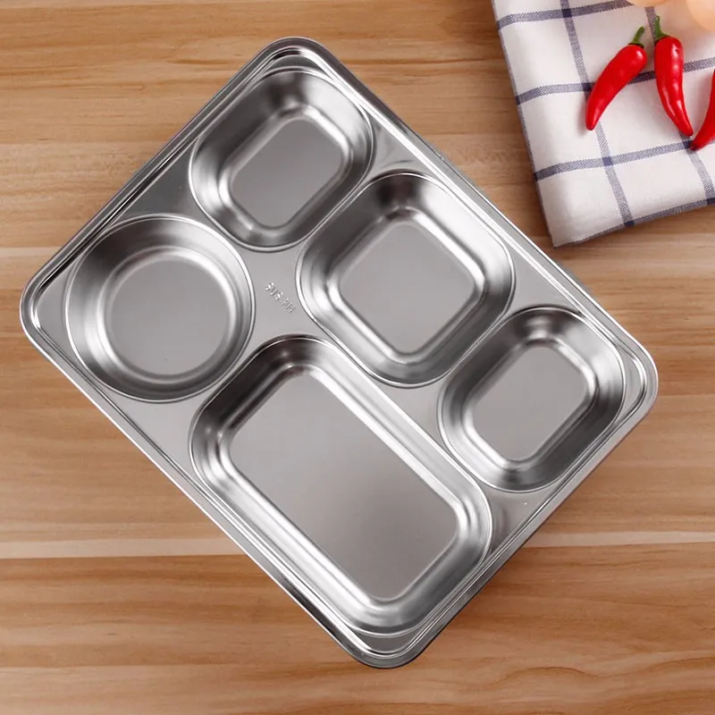 5 Compartment Tray Hospital Food Tray Stainless Steel Lunch Box With 5 Compartment Tray Hospital Food Tray Stainless Steel Lunch Box With