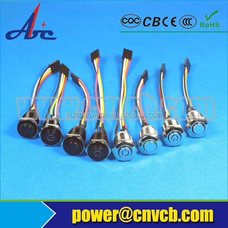 Ccc Door Switch Momentary Push Button Led Lights Waterproof Doorbell ...