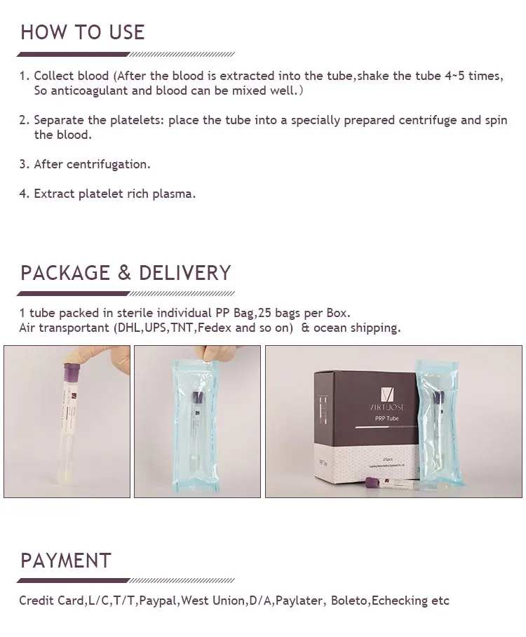Virtuose 9ml/10ml Easy Y Stem Dr. Plasma Separation Prp Kit For Sale ...