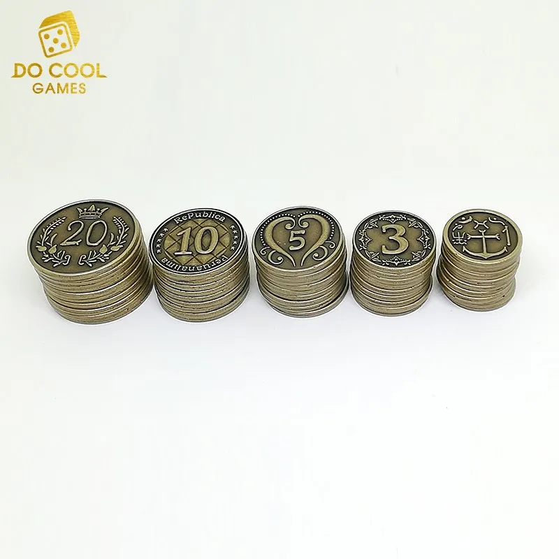 Antique Custom Metal Tokens for Board Games - Free Sample