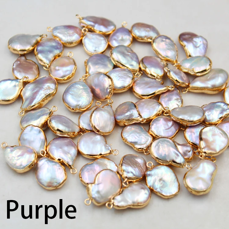 Natural Freshwater Baroque Pearls Copper Edging Irregular Shaped Pearl ...