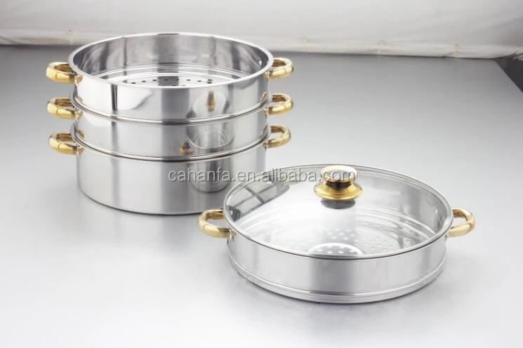 Stainless Steel Steamer Set Cooking Steamer Pot 4 Layer Casserole With ...