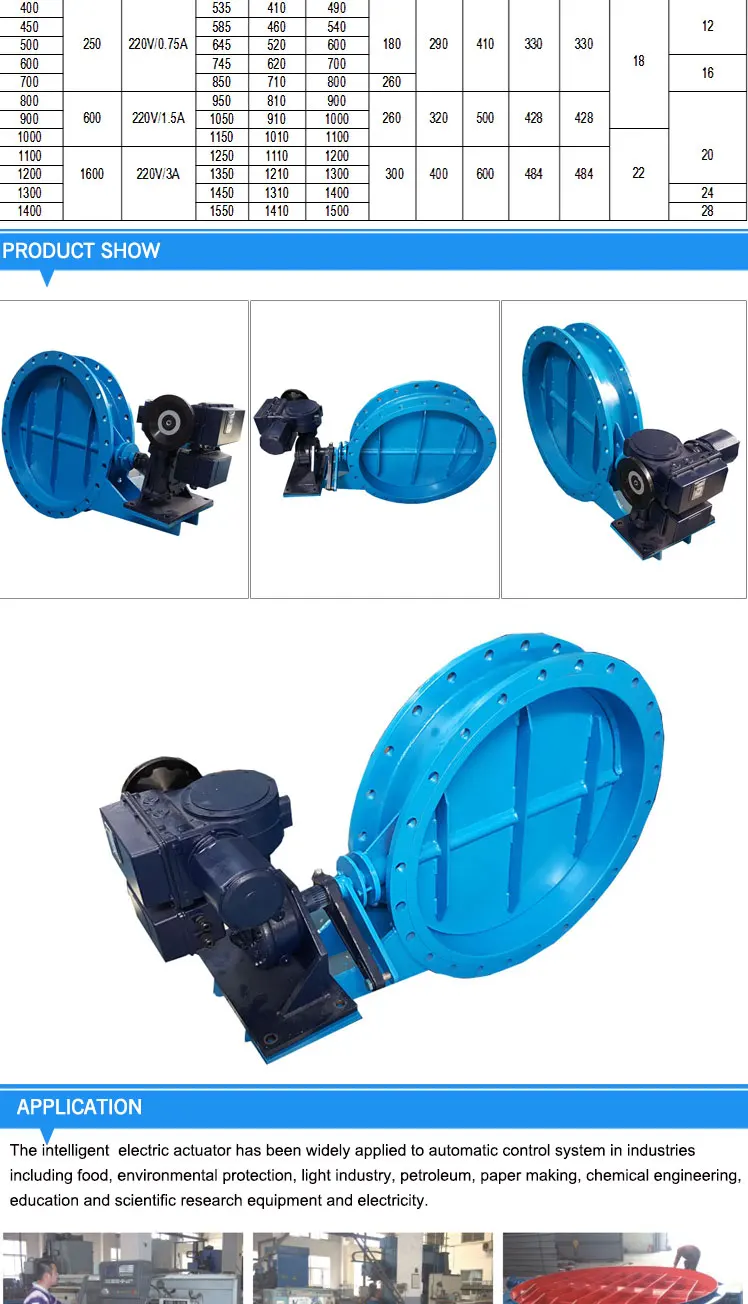 8inch DN500 Electric Air Vent Shutter Damper Butterfly Valve