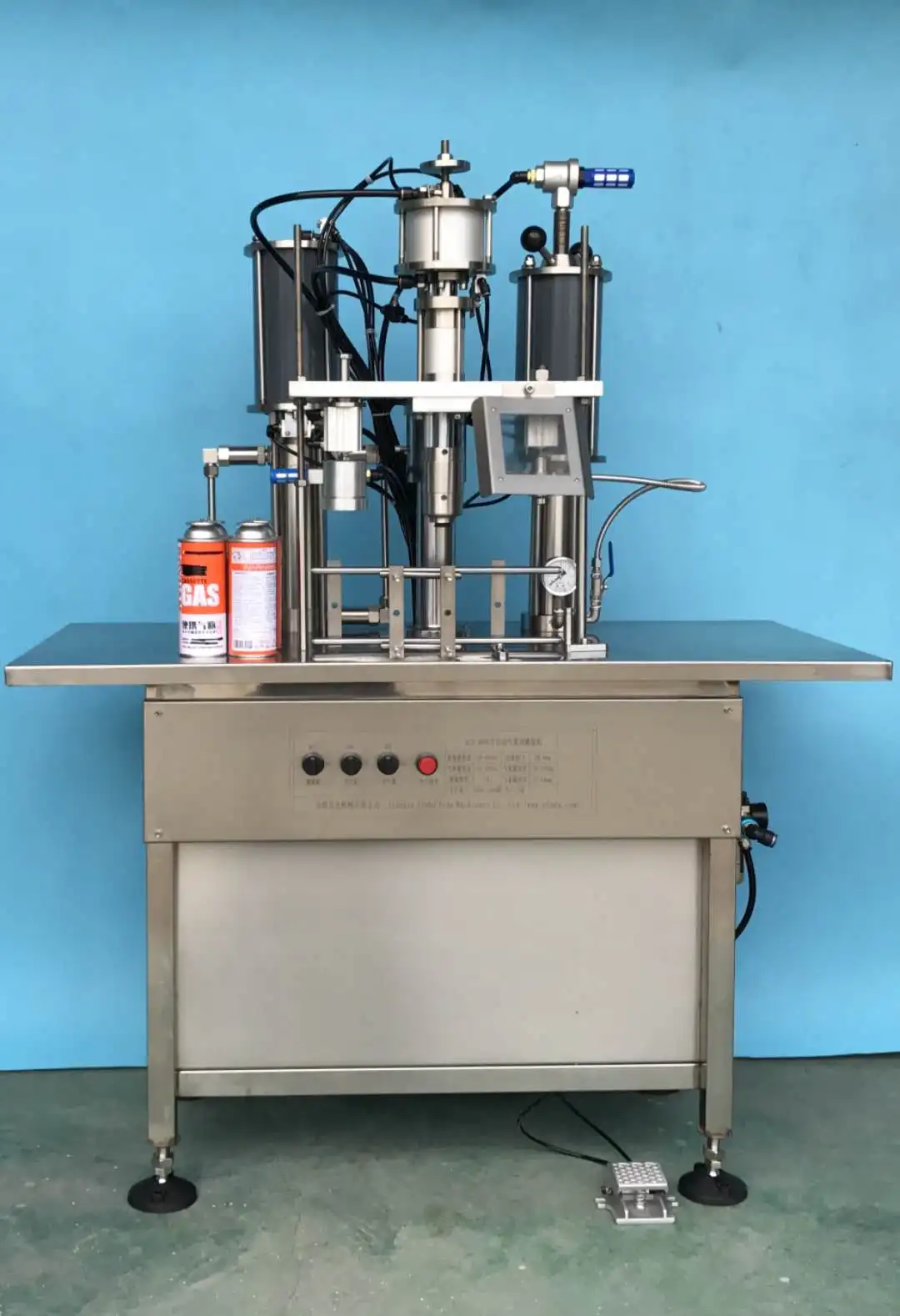 Semi Automatic Lpg Gas Cylinder 3 In 1 Aerosol Filling Machine - Buy ...