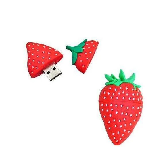 Cute Design Strawberry Fruit 2gb 4gb 8gb 16gb Pvc Custom Usb Flash ...