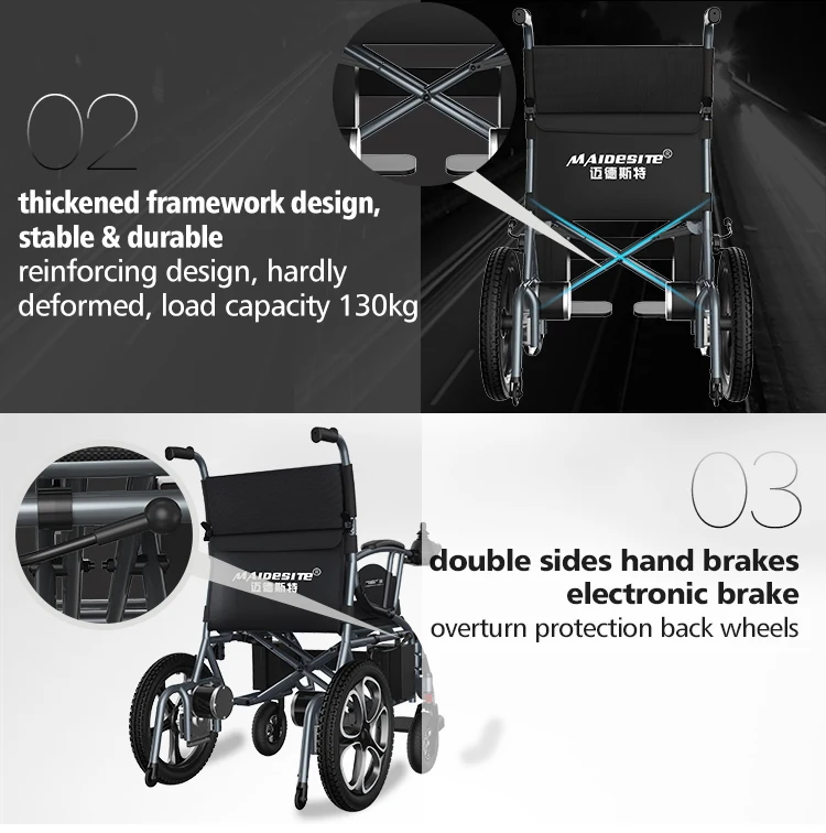 Foldable Lithium Battery Operated Power Joystick Wheelchair Motorized ...