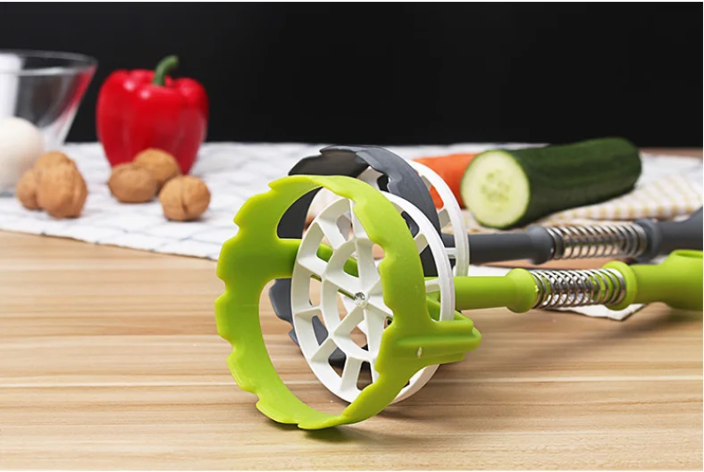 Funny Kitchen Press Type Creative Plastic Potato Masher With Spring ...