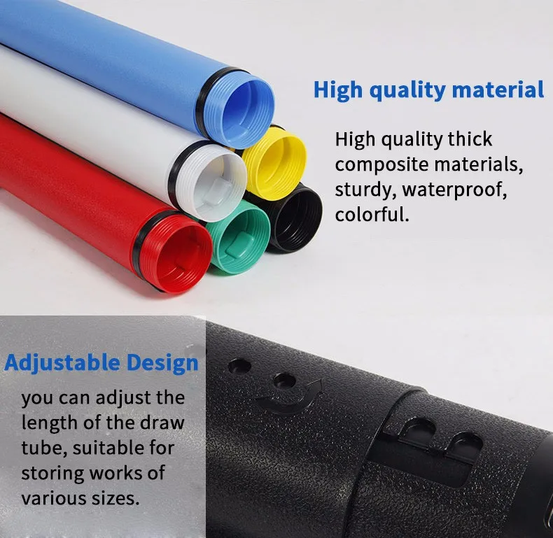 6colors Square Drawing Tube Adjustable Portable Drawing Large Capacity ...