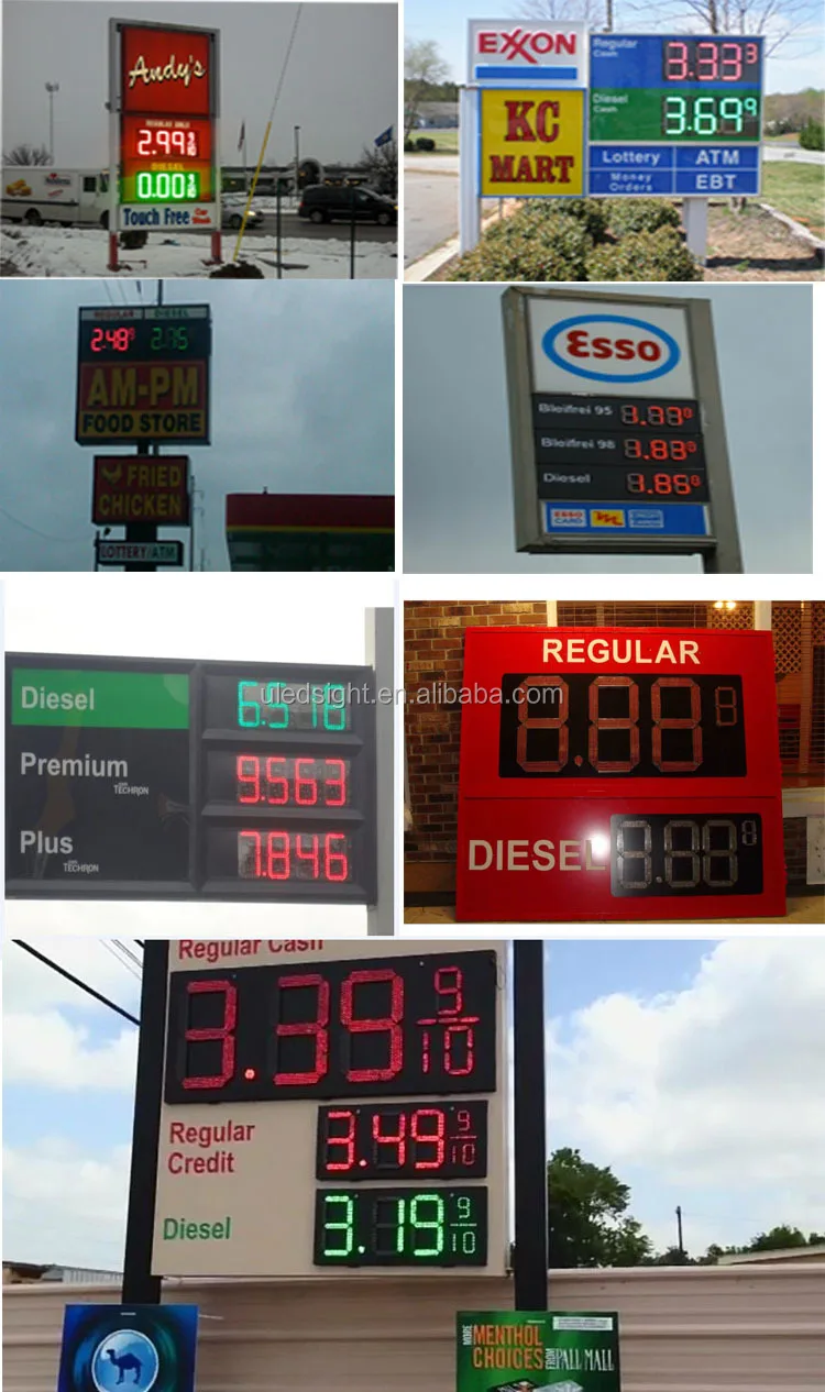 Outdoor LED Gas Station Price Display - High Brightness