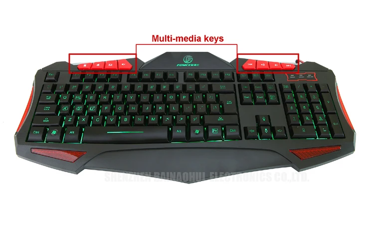 Fonicer Gaming Keyboard - Colorful, Wired, and Programmable