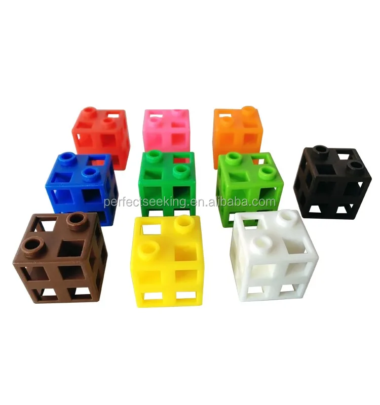 Plastic Linking Cube Block 100 Pcs 10 Colors Building Blocks - Buy ...