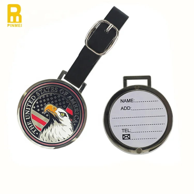 Custom Embossed Logo Golf Bag Tag Metal Personalized Club Name Luggage ...