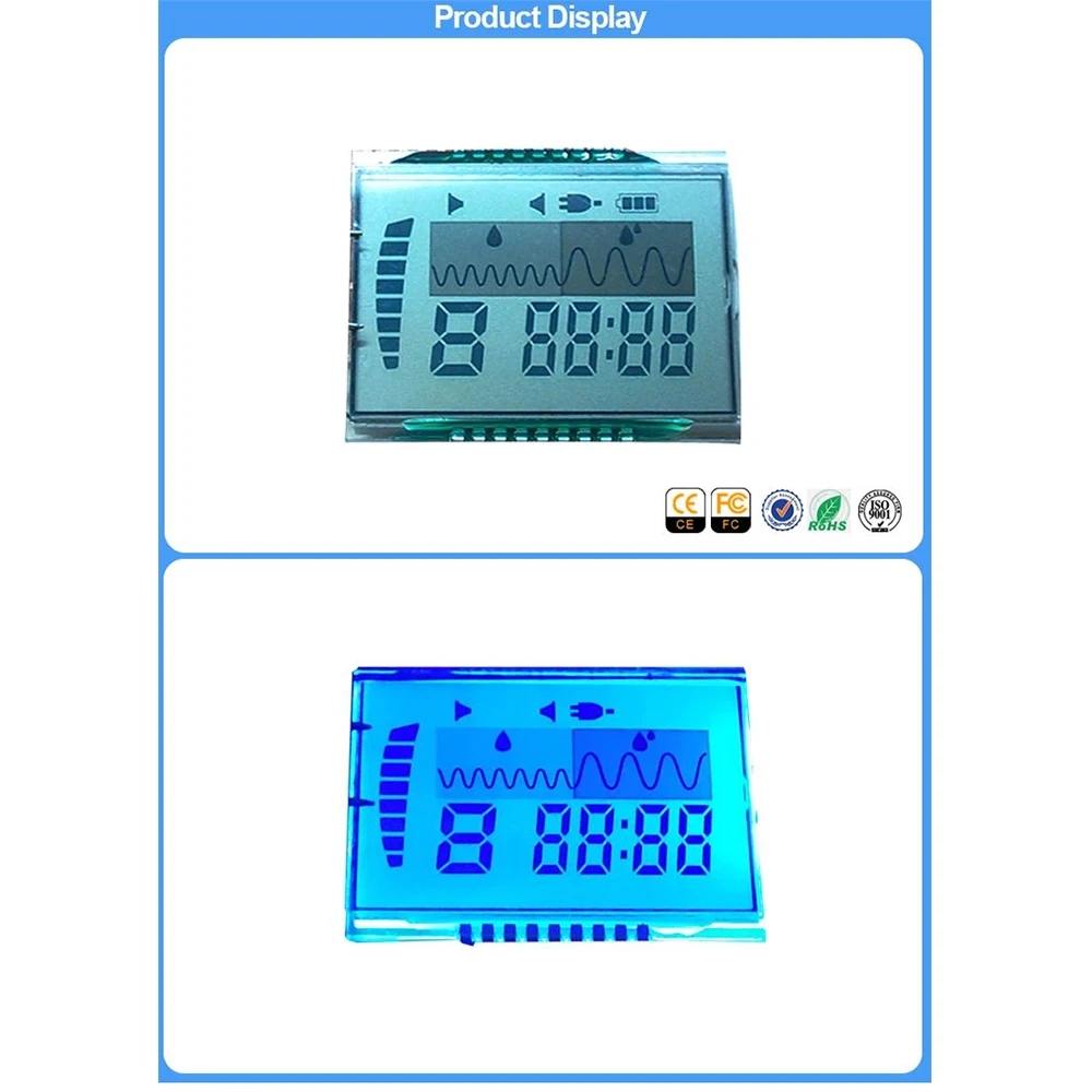 Customized 7 Segment Tn Monochrome Lcd Display