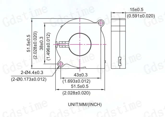 5v 12v 24v 50mm X 50mm X 15mm 2" 5015 Dc Silent Radial Fan Blower - Buy ...