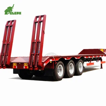 30 Ton 40ft 60 Tons Lowbed Low Bed Lowboy Cargo Transport Semi Truck ...