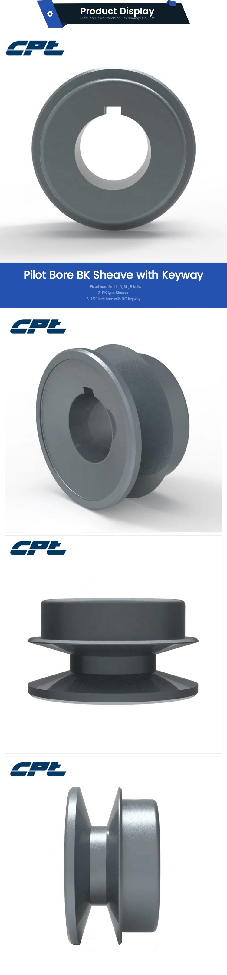 CPT Grey Cast Iron G3000 BK25 Fixed Bore 2.65" Inch Outside Diameter v ...