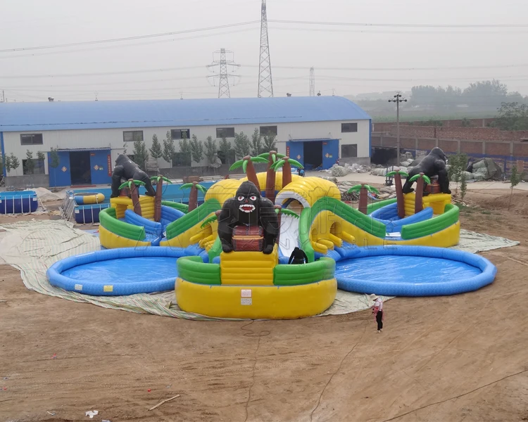 Commercial Customized Inflatable Gorilla Water Park Inflatable Slides ...