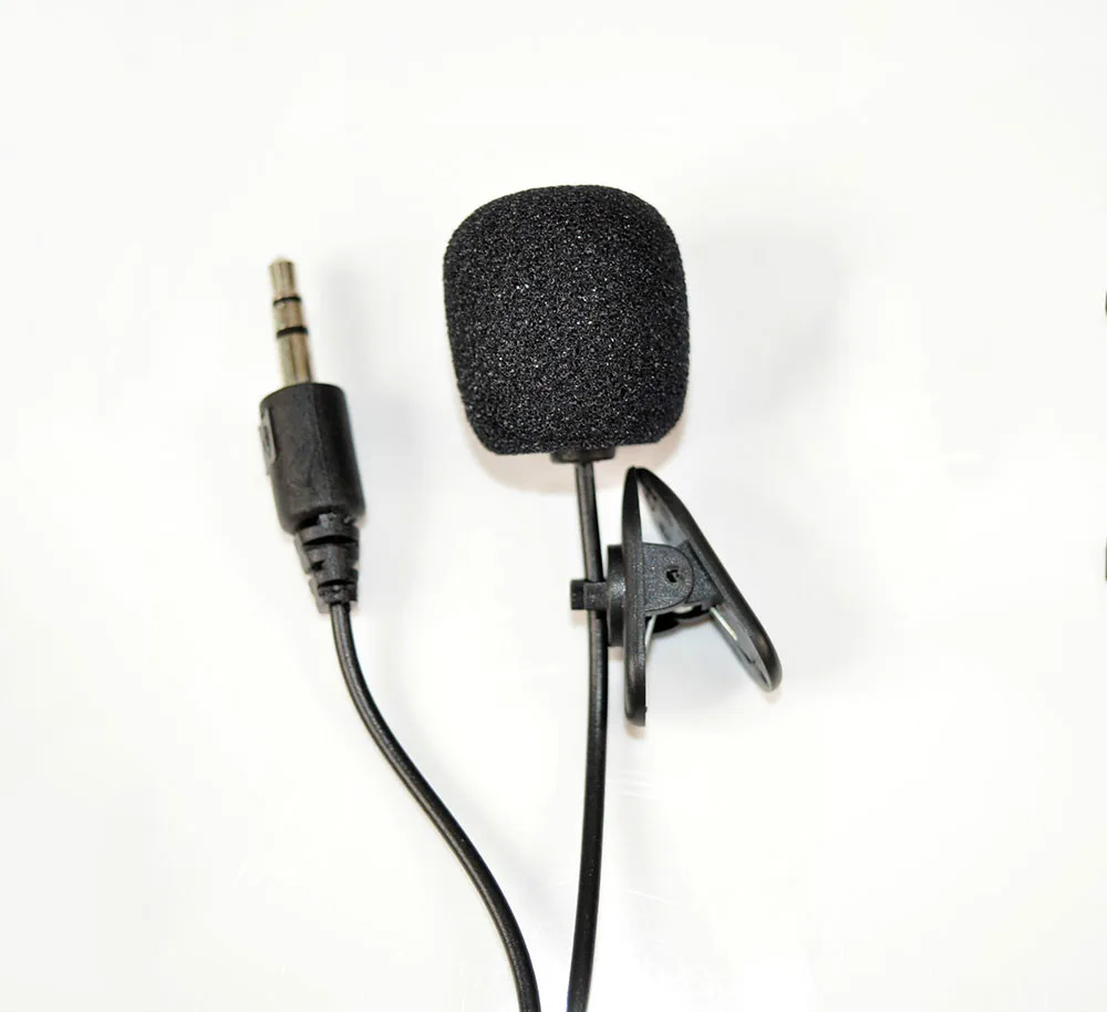 150cm Clip Microphone Black Hands On Mini Lapel 3.5mm Mic For Pc ...